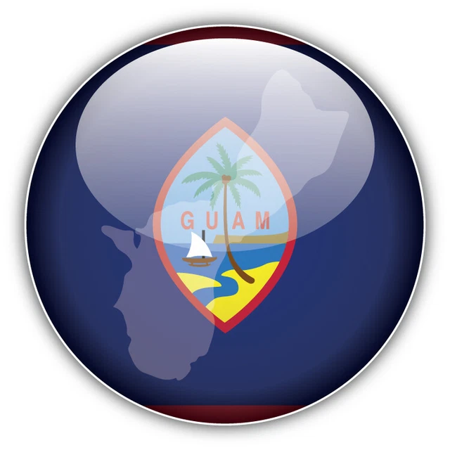 DOPASTICKER Guam Map Flag Sticker Decal Phone Decal Water Bottle ...