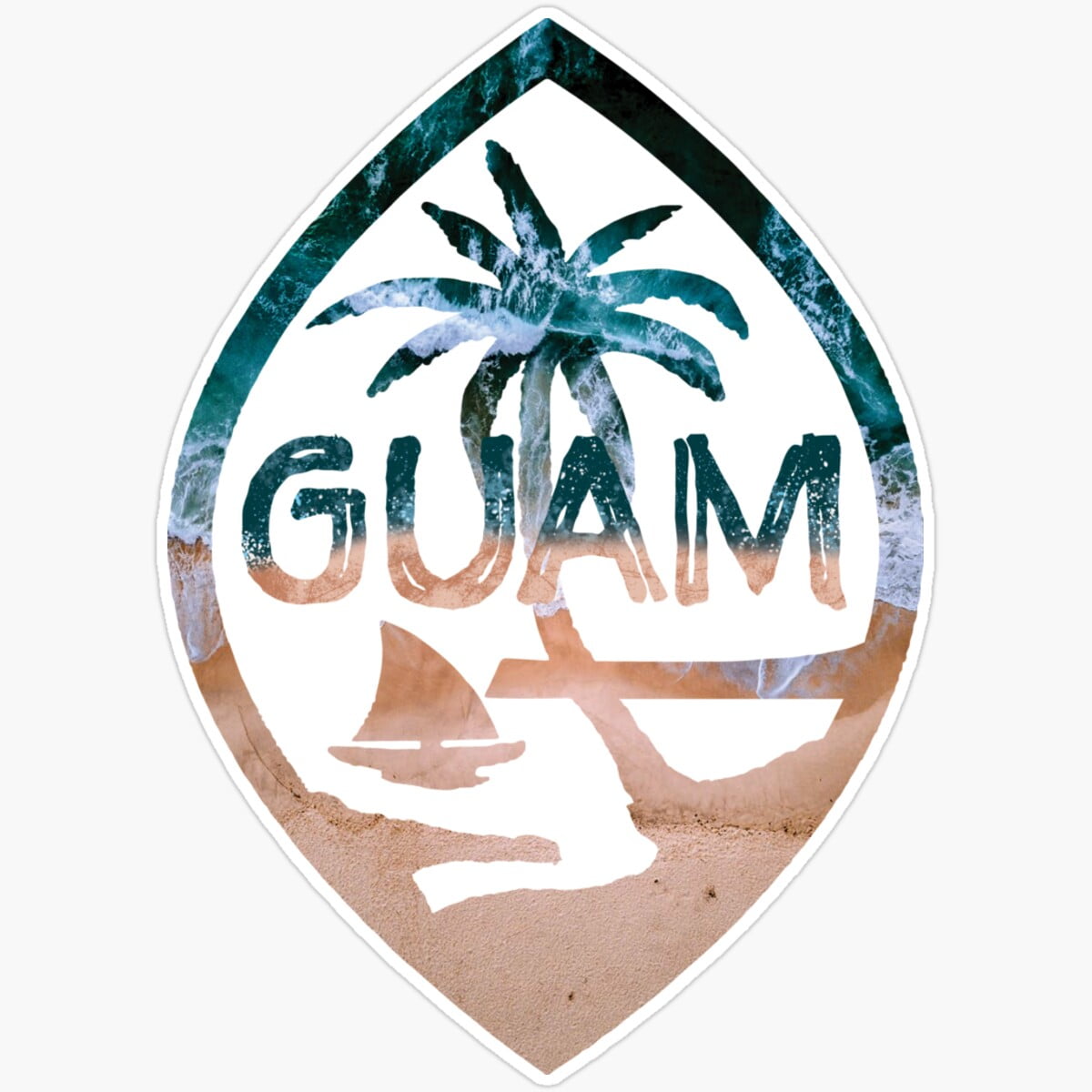 DOPASTICKER Guam Seal Beach Print Sticker Decorative Laptop, Phone ...