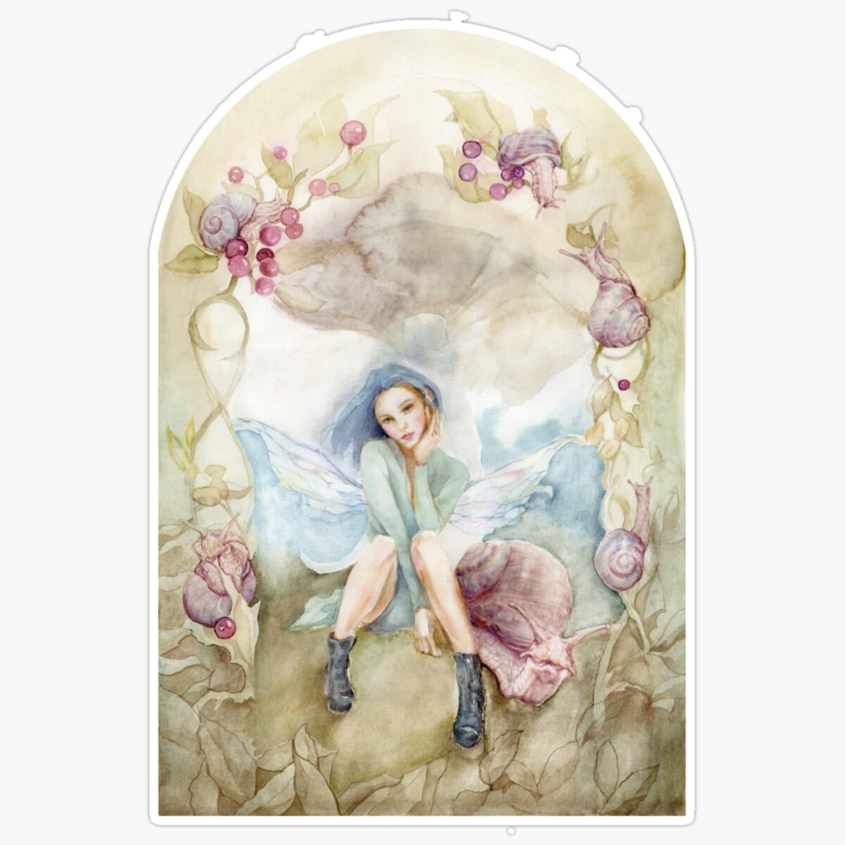 DOPASTICKER Guarding Nature - Dark Fairycore Sticker Decorative Laptop ...