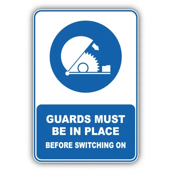 DOPASTICKER Guards Must Be In Place Mandatory Sign Sticker Decal Phone ...