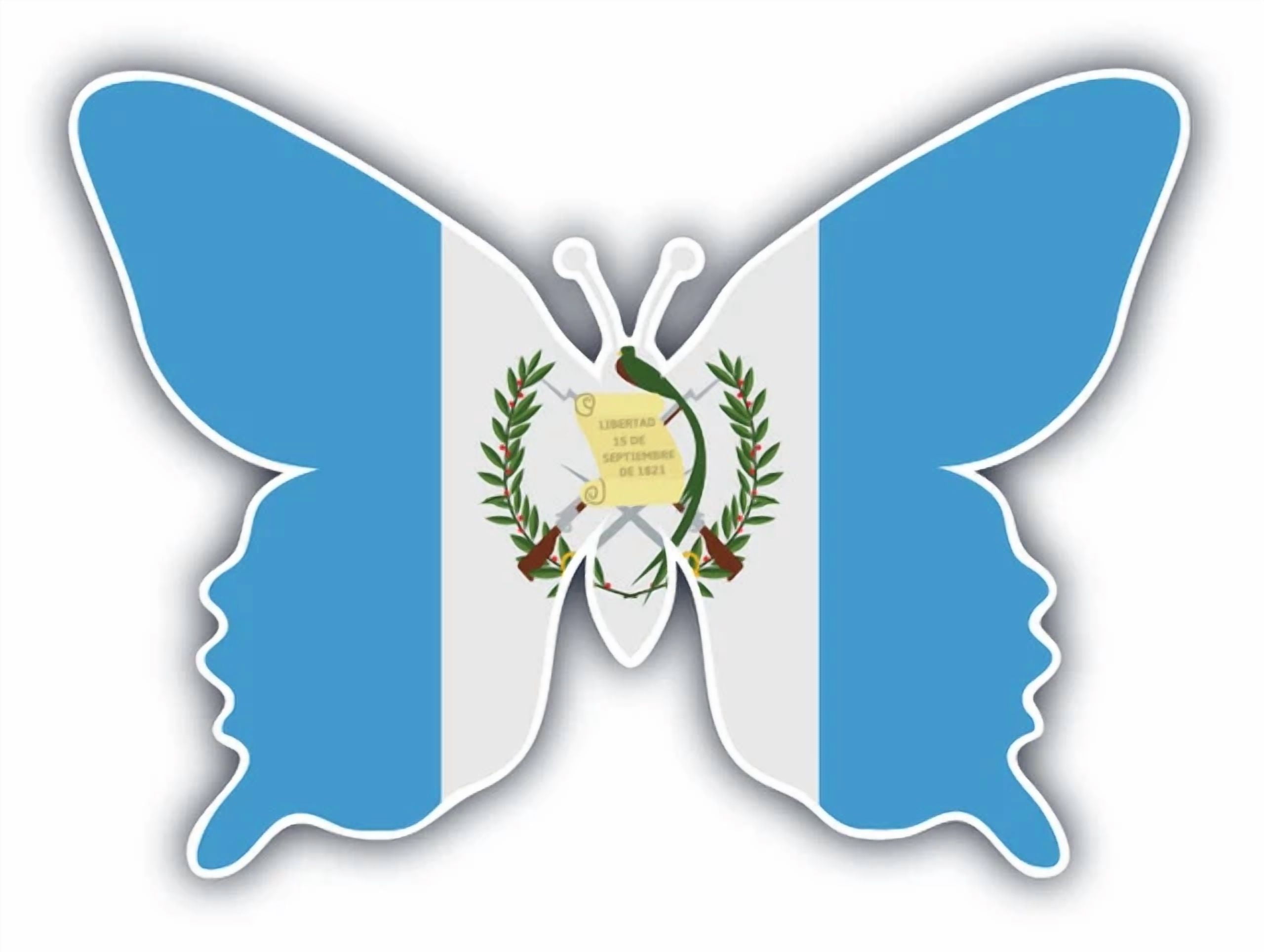 DOPASTICKER Guatemala Flag Butterfly Sticker Decal Phone Decal Water ...