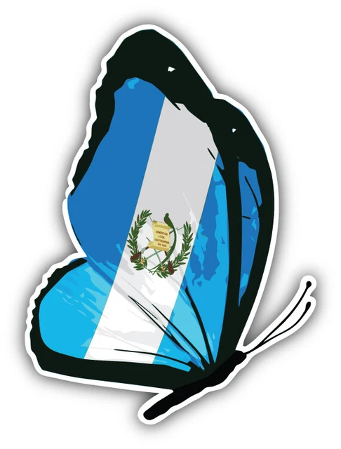 DOPASTICKER Guatemala Flag Butterfly Sticker Decal Phone Decal Water ...
