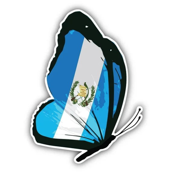 DOPASTICKER Guatemala Flag Butterfly Sticker Decal Phone Decal Water ...