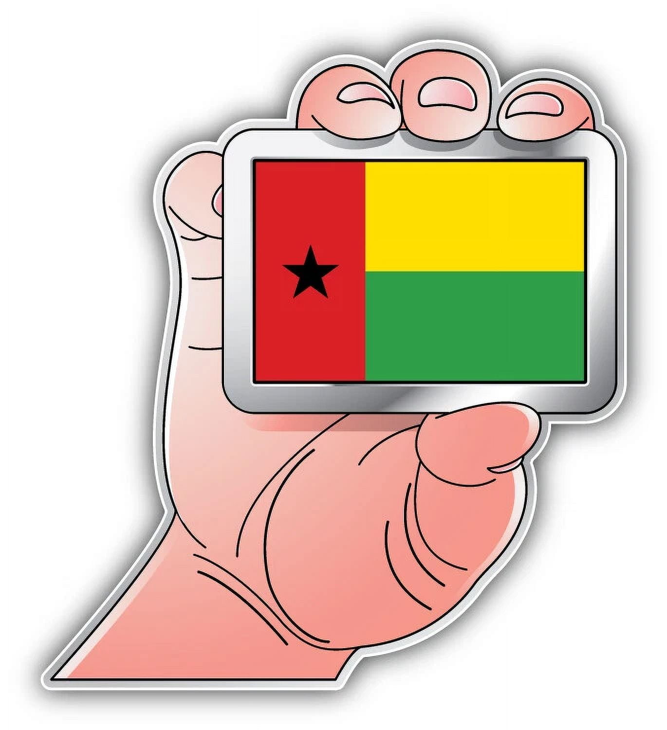 DOPASTICKER Guinea Bissau World Flag Hand Car Bumper Sticker Gift You ...
