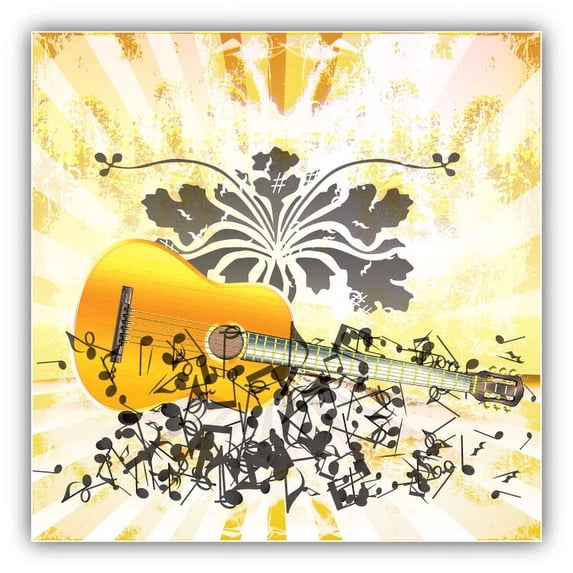 DOPASTICKER Guitar Music Label Sticker Decal Phone Decal Water Bottle ...