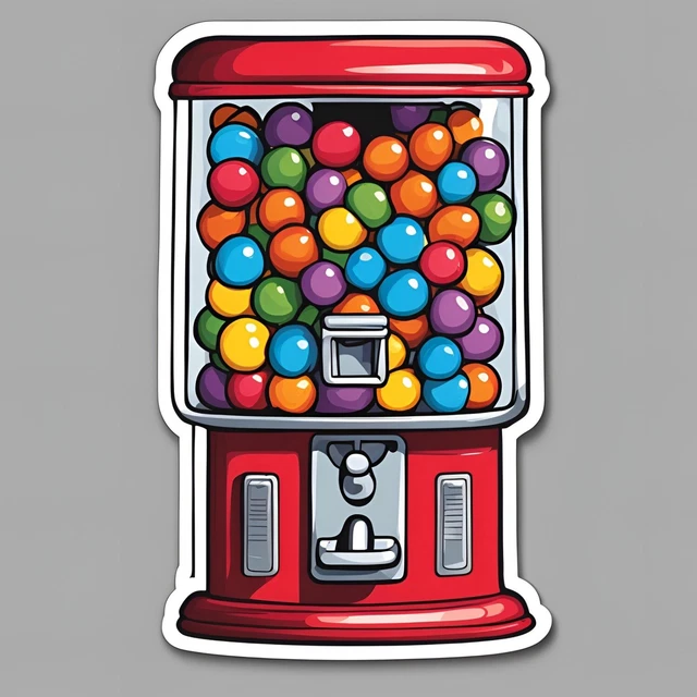 DOPASTICKER Gum Ball Machine Sticker Phone Decal Water Bottle Stickers ...