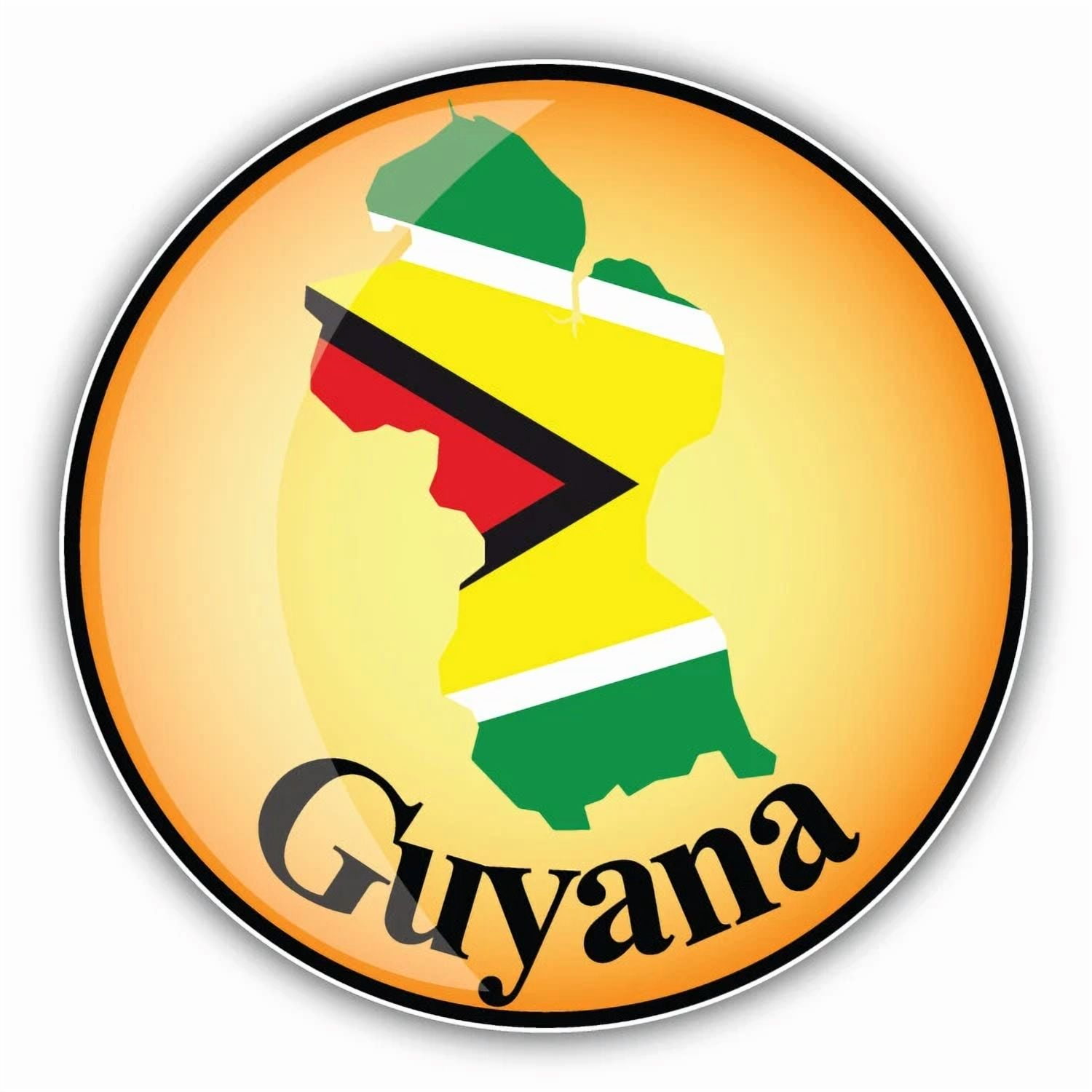 DOPASTICKER Guyana Map Flag Car Bumper Sticker Decal Gift You ...