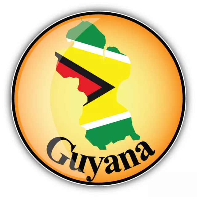 DOPASTICKER Guyana Map Flag Sticker Decal Phone Decal Water Bottle ...