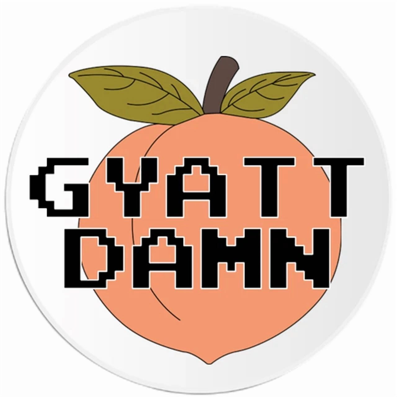 DOPASTICKER Gyatt Damn, Rizz Peach Phone Decal Water Bottle Stickers ...