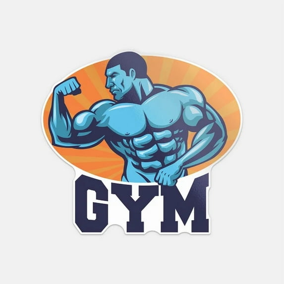 DOPASTICKER Gym Muscle Bodybuilder Mascot Sticker Decal Phone Decal ...