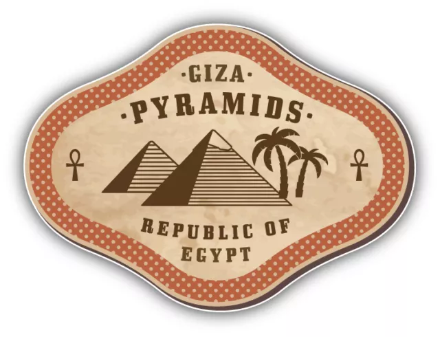 DOPASTICKER Gyza Pyramids Egypt Vintage Sticker Decal Phone Decal Water ...