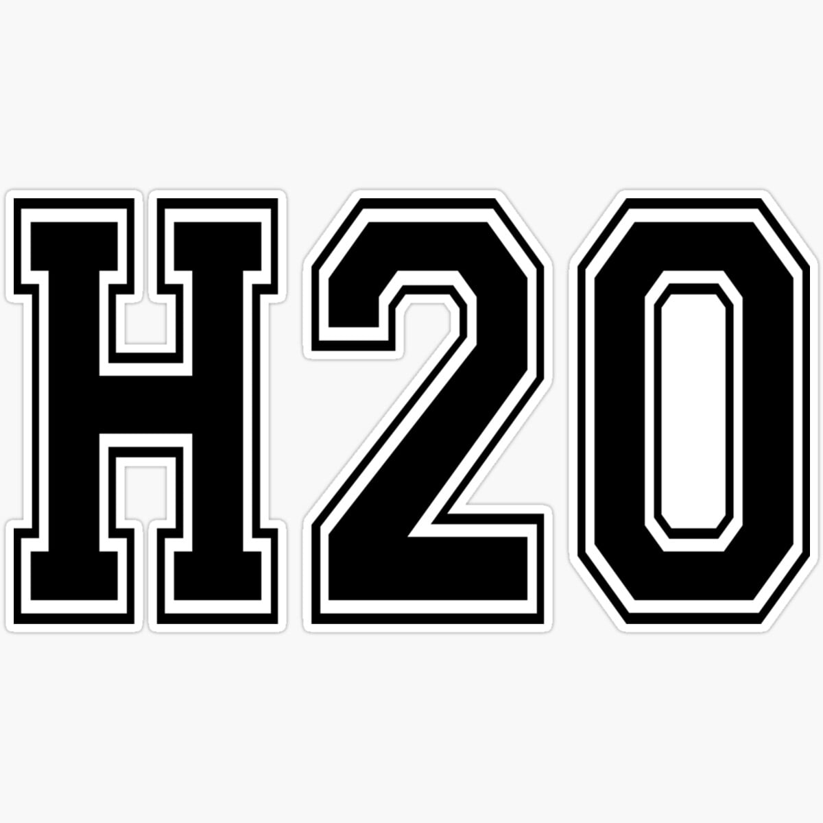 DOPASTICKER H2O [Varsity Font] Sticker Decorative Laptop, Phone ...