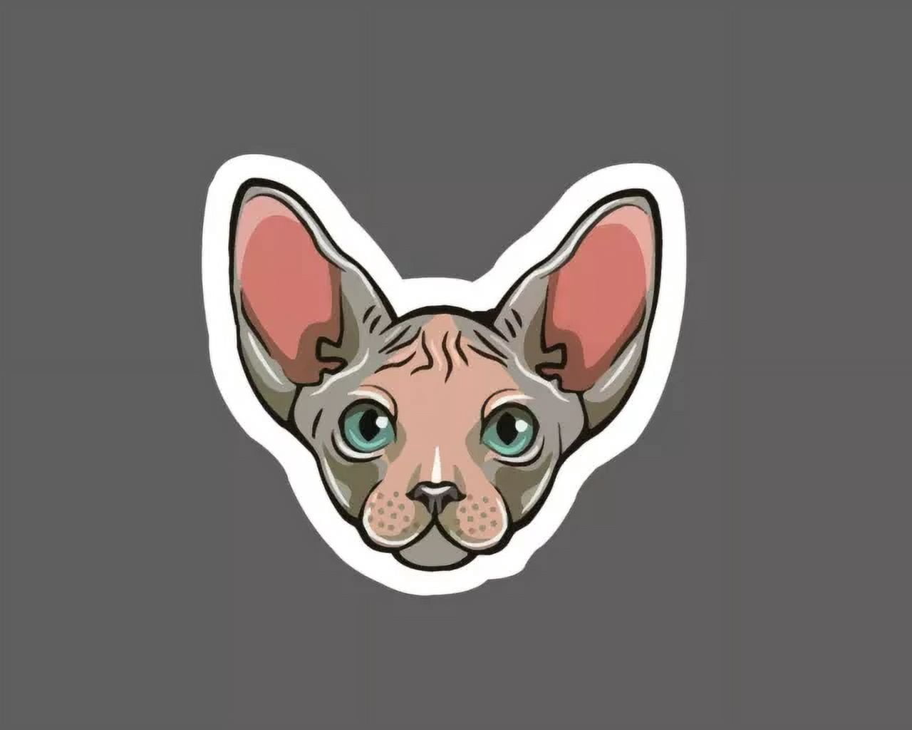 DOPASTICKER Hairless Cat Sphynx, Phone Sticker, Latop Sticker, Lover ...