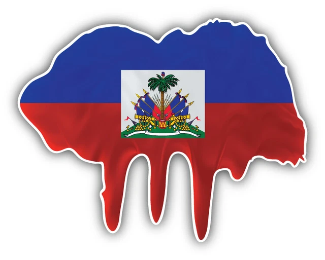 DOPASTICKER Haiti Flag Blot Sticker Decal Phone Decal Water Bottle ...