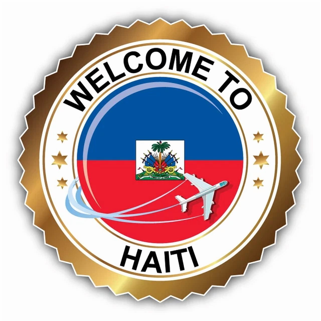 DOPASTICKER Haiti Flag Welcome Label Sticker Decal Phone Decal Water ...
