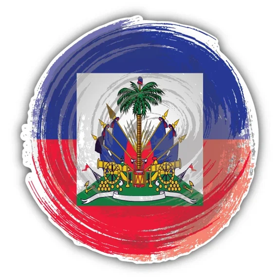 DOPASTICKER Haiti Grunge Flag Car Sticker Phone Water Bottle Stickers ...