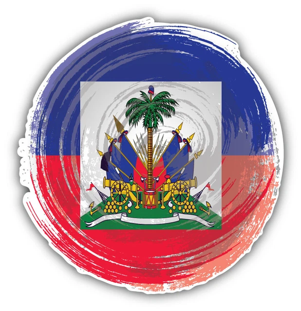 DOPASTICKER Haiti Grunge Flag Sticker Decal Phone Decal Water Bottle ...