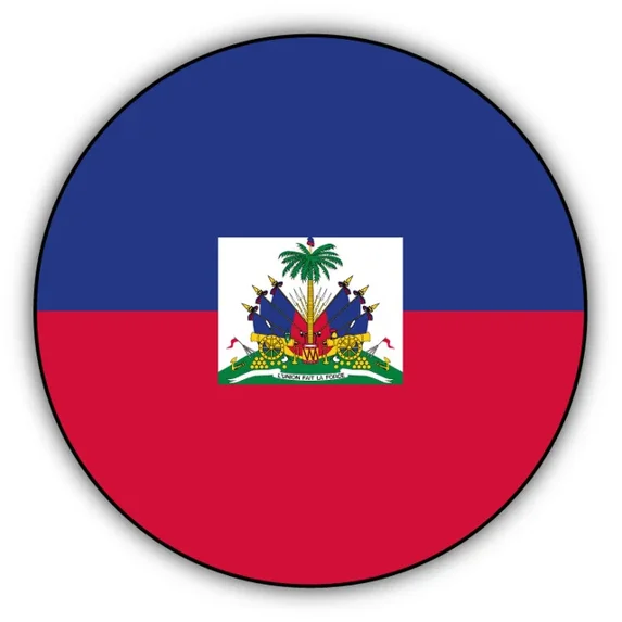DOPASTICKER Haiti Round Flag Sticker Decal Phone Decal Water Bottle ...