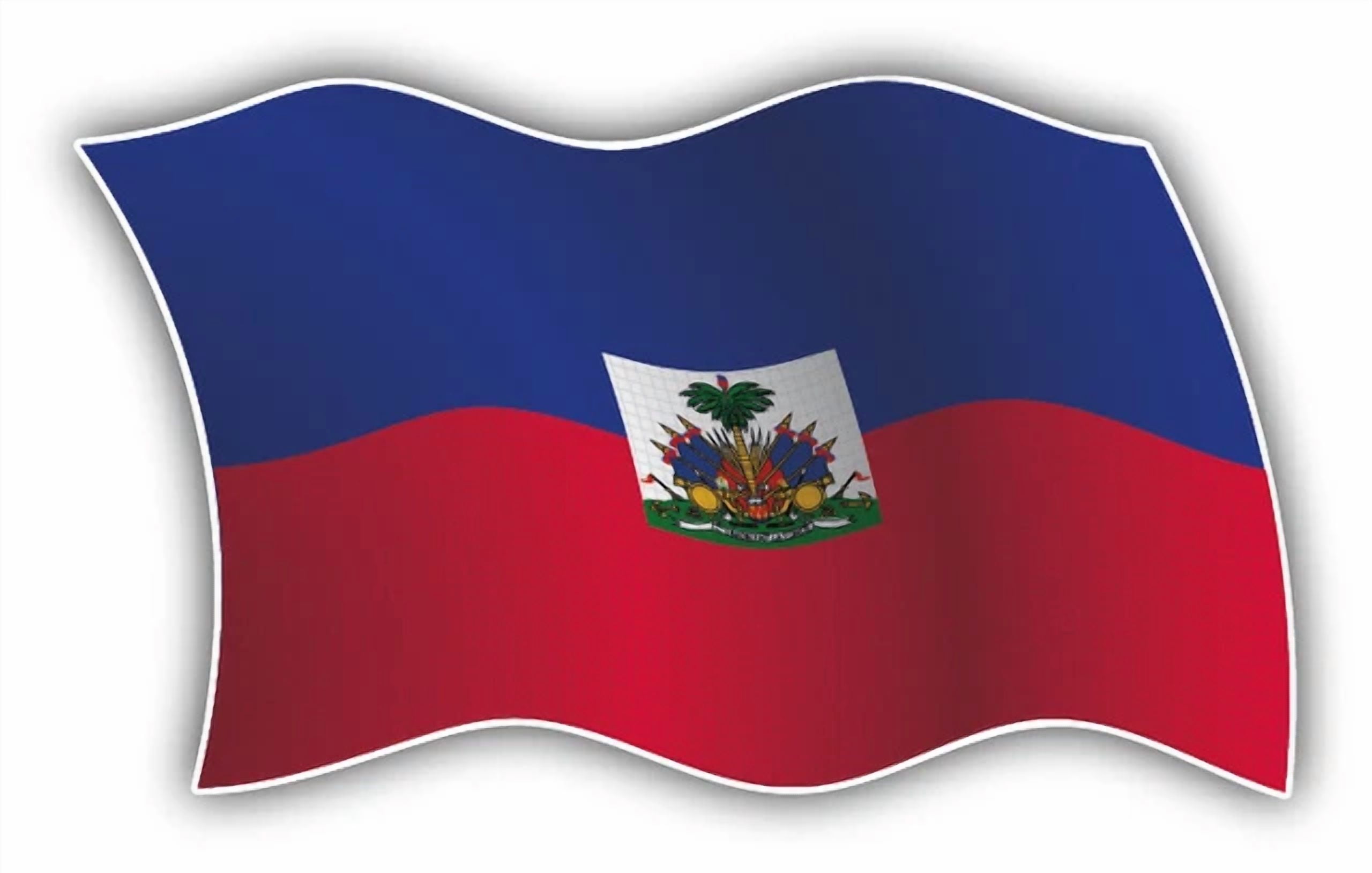 DOPASTICKER Haiti Wavy Flag Sticker Decal Phone Decal Water Bottle ...