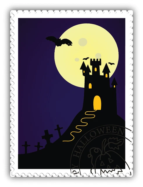 DOPASTICKER Hal.Low.Een House Postage Mark Car Sticker Phone Water ...
