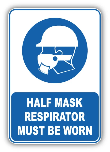 DOPASTICKER Half Mask Respirator Must Be Worn Mandatory Sign Sticker ...