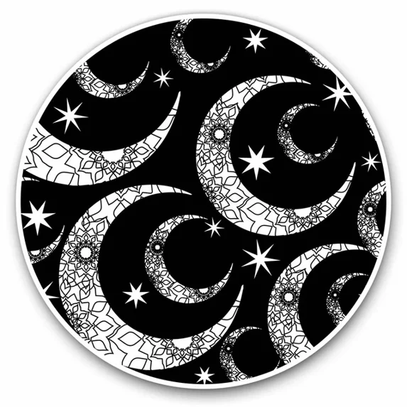 DOPASTICKER Half Moons Pattern Moon Star Cool Gift Decorative Laptop ...