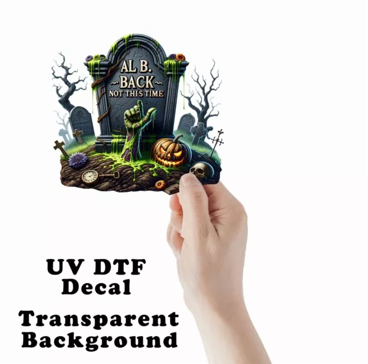 DOPASTICKER Hallo.Ween Al B Back Tombstone Sticker - Decorative Laptop ...