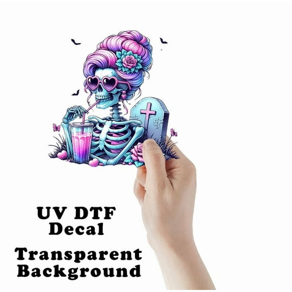 DOPASTICKER Hallo.Ween Pastel Skeleton Sticker, Design Preview Only ...