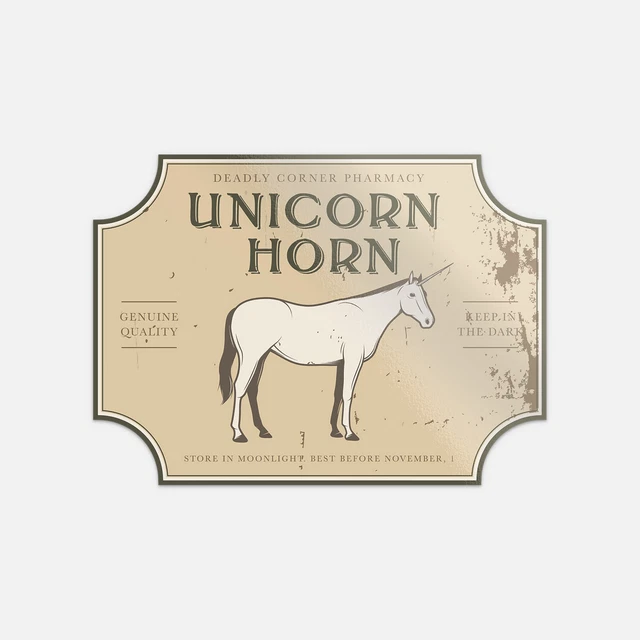 DOPASTICKER Hallo.Ween Potion Vintage Label Unicorn Horn Sticker Decal ...
