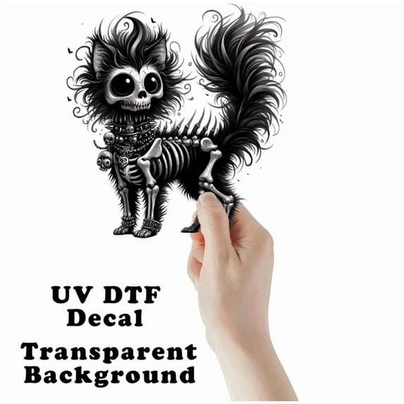 DOPASTICKER Hallo.Ween Skeleton Cat Sticker - Design Preview Only ...