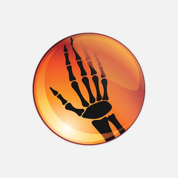 DOPASTICKER Hallo.Ween Skeleton Hand Button Sticker Decal Waterproof ...