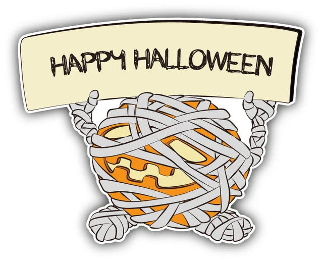 DOPASTICKER Halloween Pumpkin Mummy Sticker Decal Phone Decal Water ...