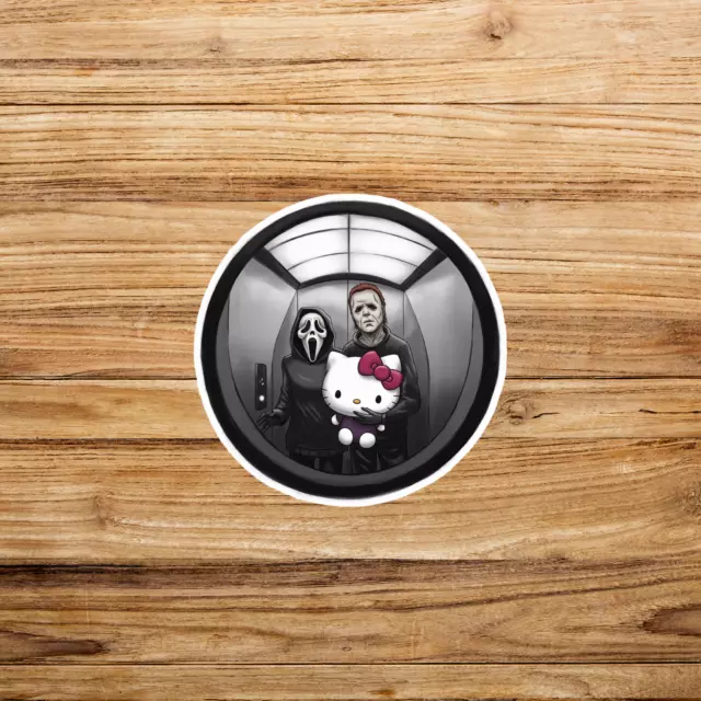 DOPASTICKER Halloween Sticker: Michael Myers & Hello Kitty - Scary ...