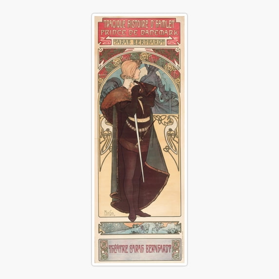 DOPASTICKER Hamlet -Alphonse Mucha -Art Nouveau Mucha -Art Nouveau ...