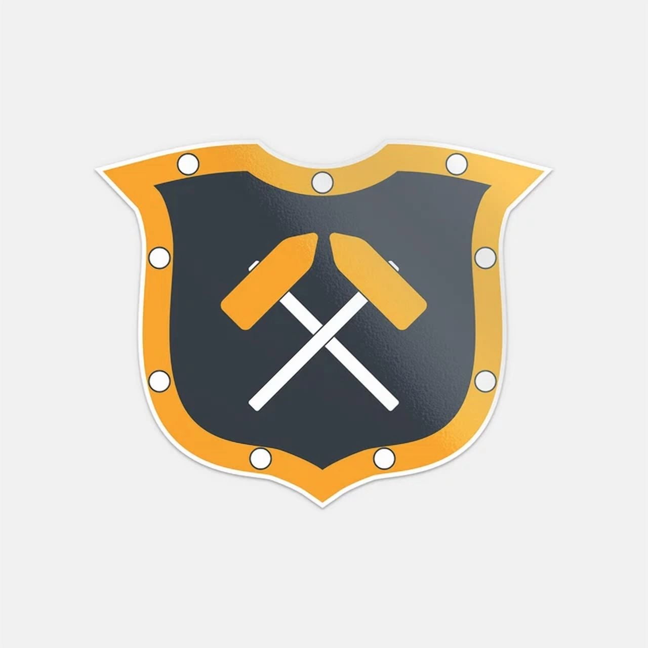 DOPASTICKER Hammer Shield Heraldic Sticker Decal Phone Decal Water ...