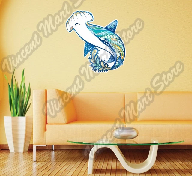 DOPASTICKER Hammerhead Shark Fish Sea Ocean Abstract Wall Sticker Room ...