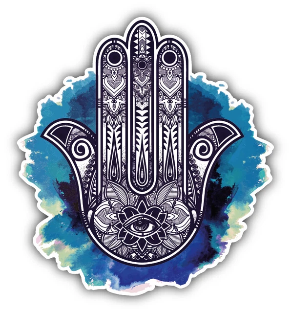 DOPASTICKER Hamsa Hand Of Fatima Watercolor Car Sticker Decal Phone ...