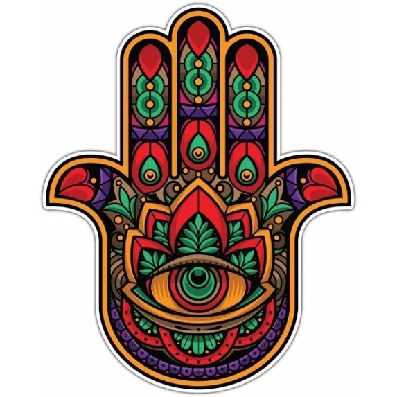 DOPASTICKER Hamsa Hand Palm Eye Hebrew Car Window Sticker Decal Phone ...