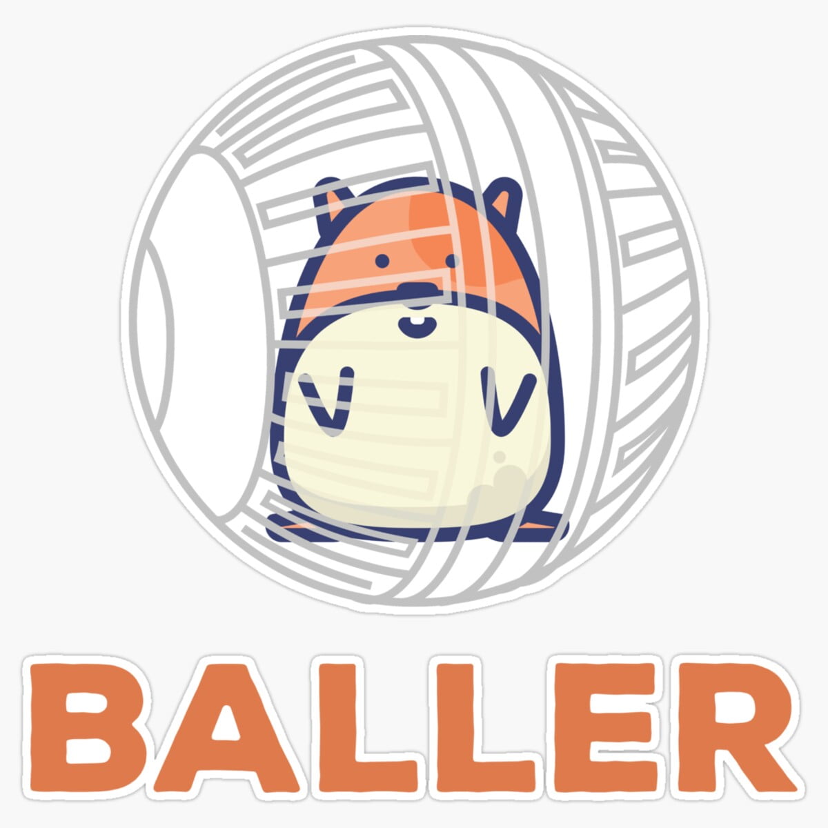 DOPASTICKER Hamster Ball Baller Be Ballin' Sticker, Phone Sticker Car ...