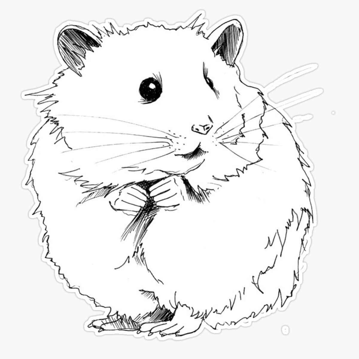 DOPASTICKER Hamster Drawing Sticker, Phone Sticker Car Stickers ...