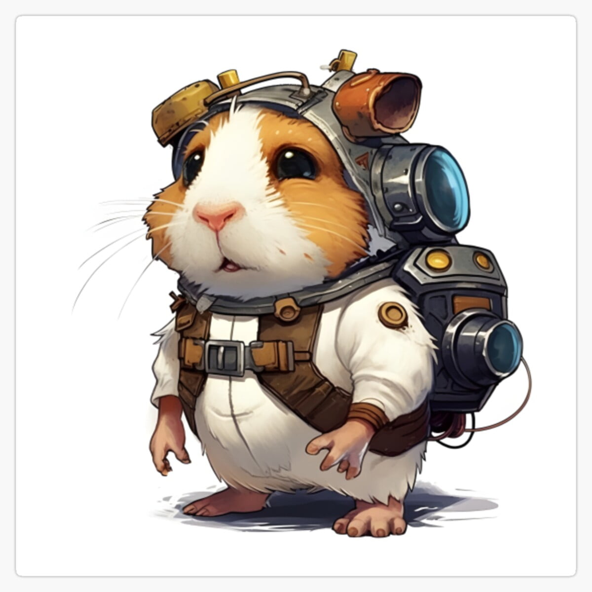 DOPASTICKER Hamster Explorer Sticker, Phone Sticker Water Bottle ...