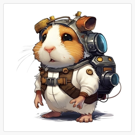 DOPASTICKER Hamster Explorer Sticker, Phone Sticker Water Bottle ...