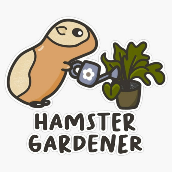 DOPASTICKER Hamster Gardener Sticker, Phone Sticker Water Bottle ...