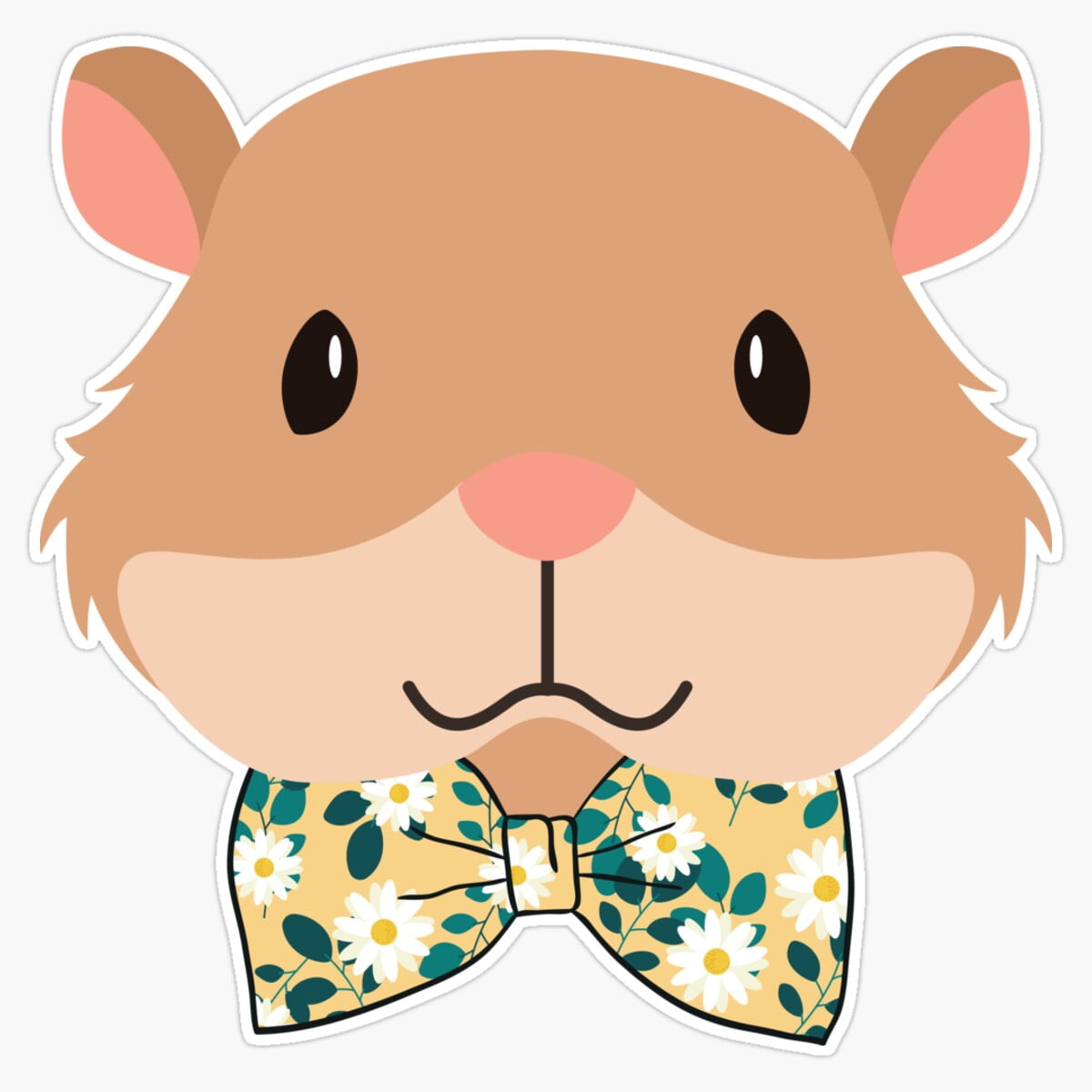 DOPASTICKER Hamster In A Bow Tie, Cute Hamster Sticker, Phone Sticker ...