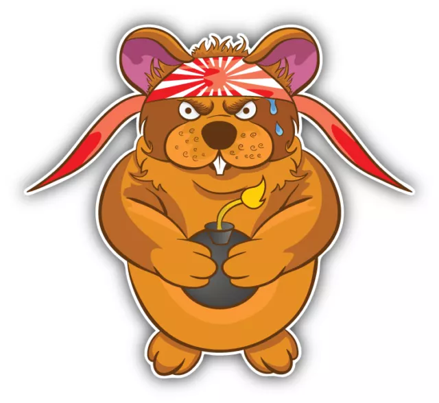 DOPASTICKER Hamster Kamikaze Cartoon Sticker Decal Phone Decal Water ...