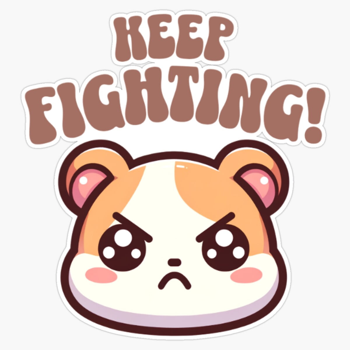 DOPASTICKER Hamster Keep Fighting! Sticker, Phone Sticker Car Sticker ...