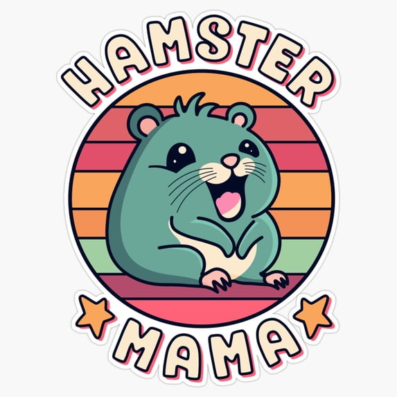 DOPASTICKER Hamster Mama Cute Kawaii Rodent Mother Sticker, Phone ...