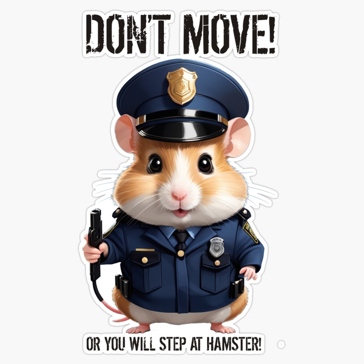 DOPASTICKER Hamster Policeman Sticker, Phone Sticker Water Bottle ...