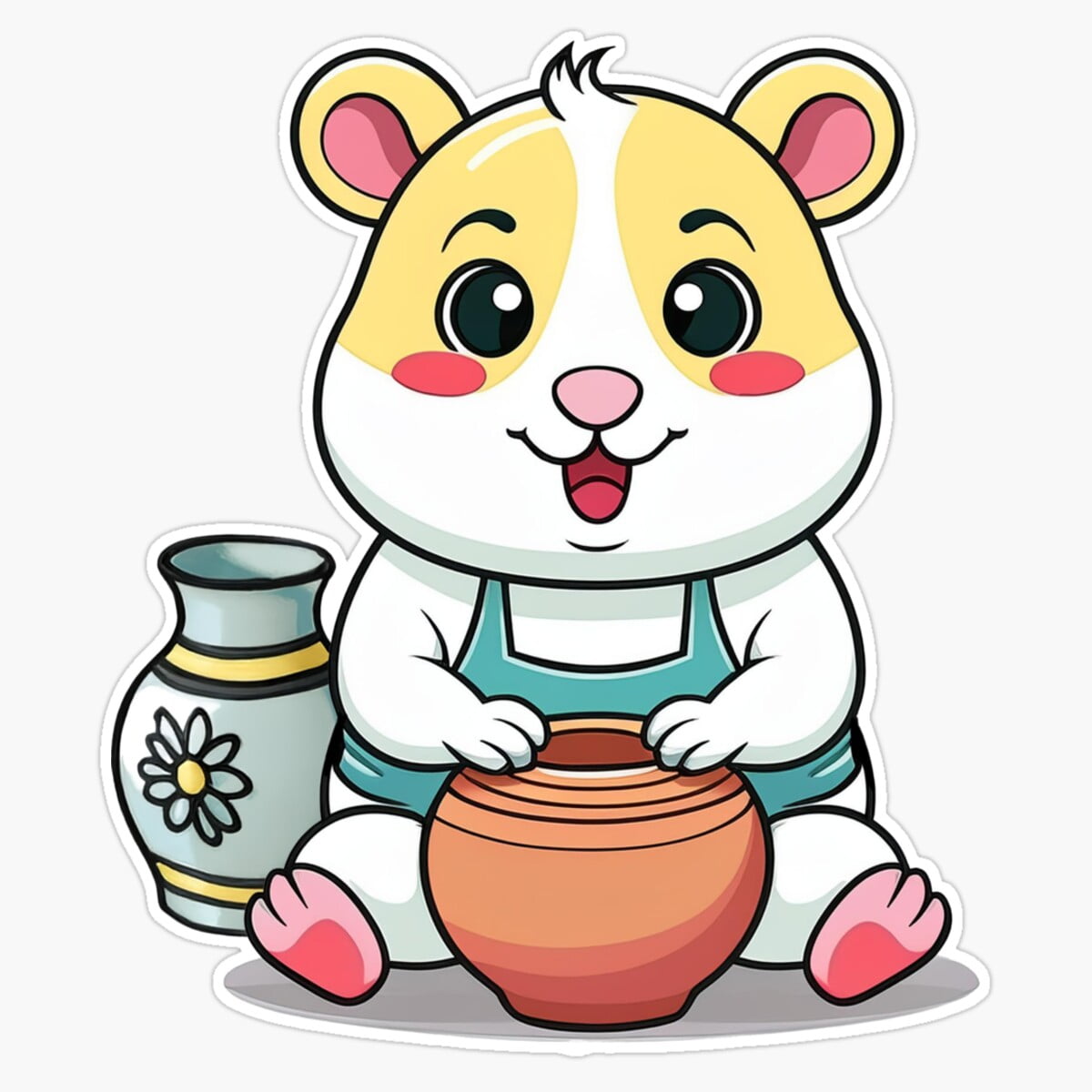 DOPASTICKER Hamster Pottery Sticker, Phone Sticker Car Stickers ...