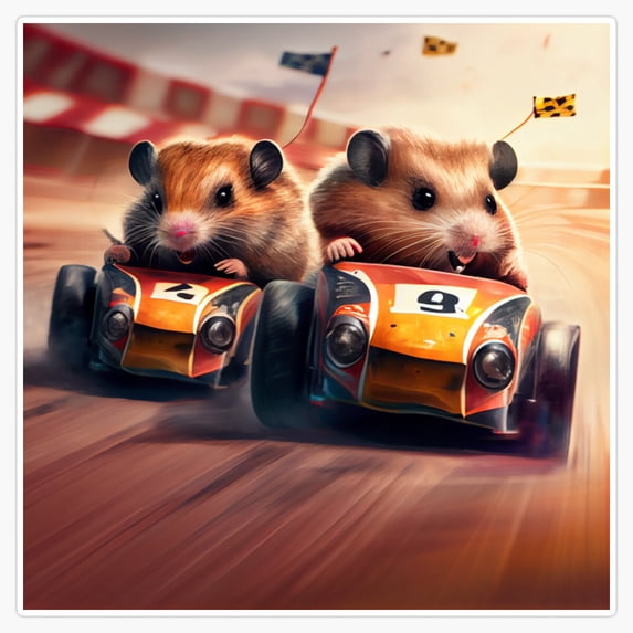 DOPASTICKER Hamster Race Sticker, Phone Sticker Water Bottle Sticker ...